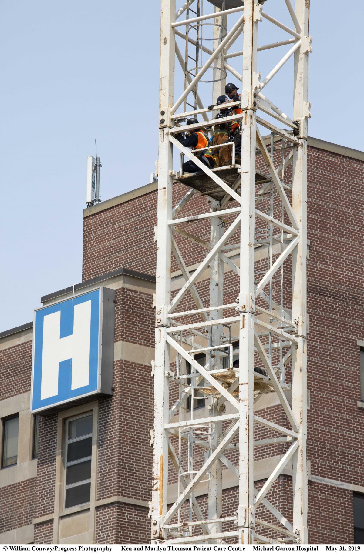 Let the building begin! First of two cranes installed at MGH | Michael ...
